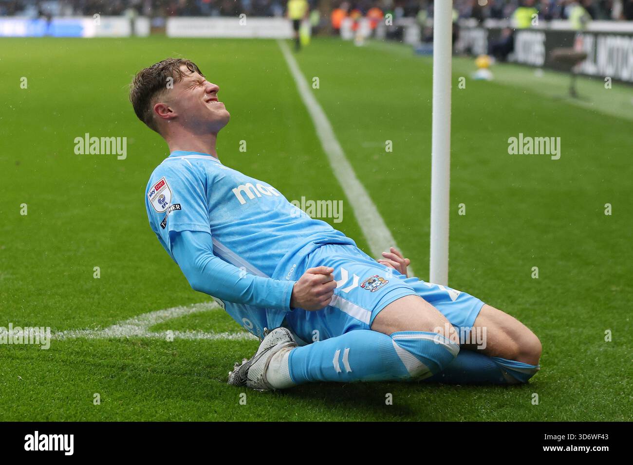 Coventry City's Victor Torp celebrates scoring his teams 3rd goal ...