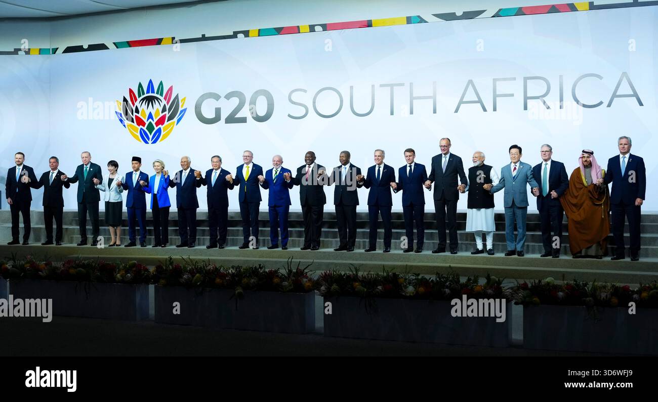 Prime Minister Mark Carney joins fellow G20 leaders for a family photo ...