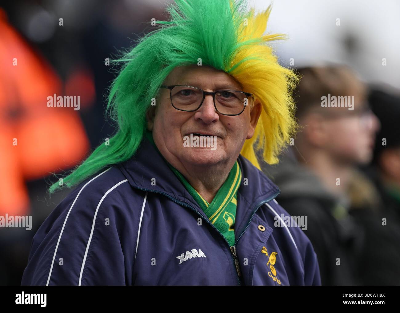 A Norwich City fan ahead of the Sky Bet Championship match at St ...