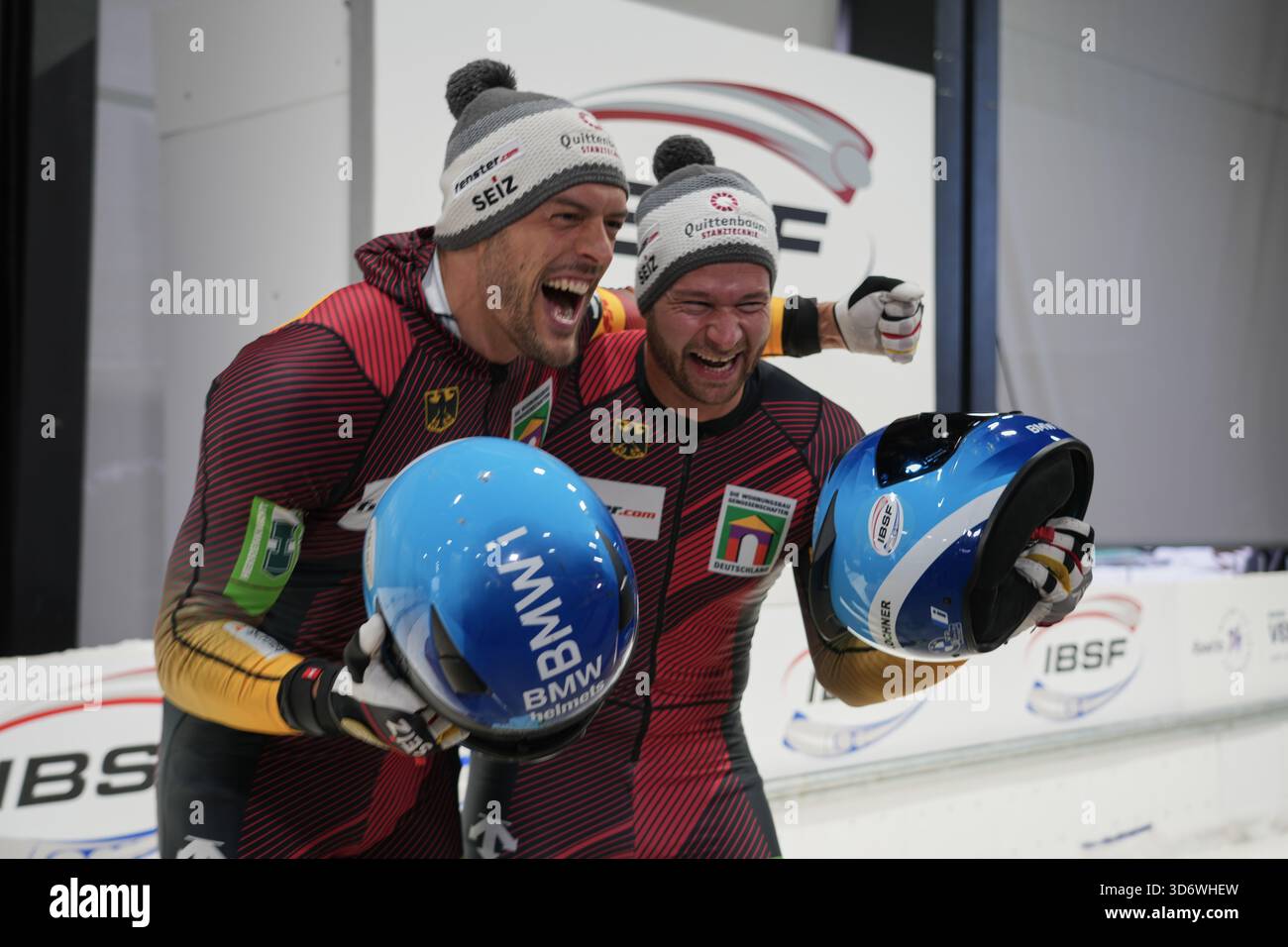 Johannes Lochner and Georg Fleischhauer of Germany celebrate after ...