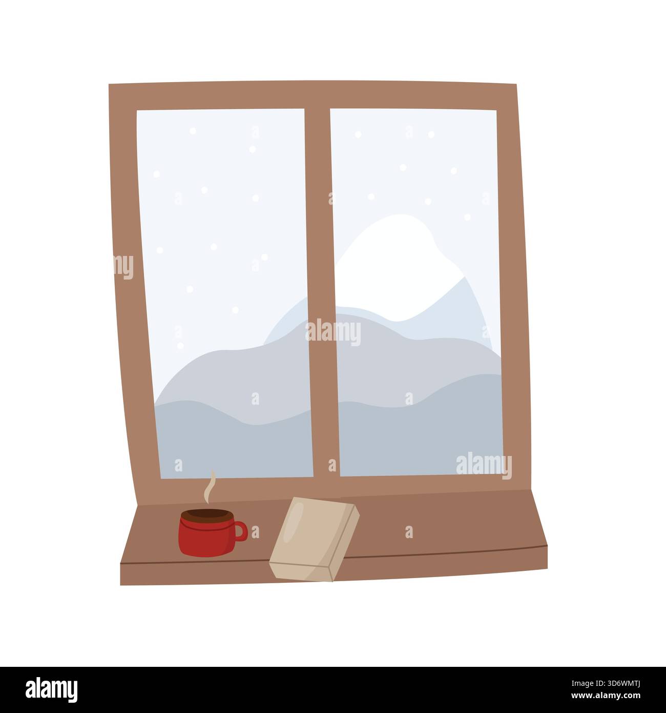Serene winter view in Stock Vector Images - Alamy