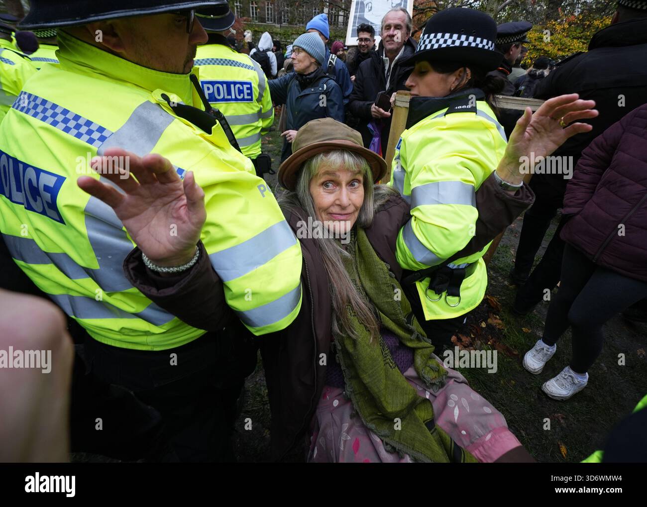 Police remove people from the Defend Our Juries protest in support of ...