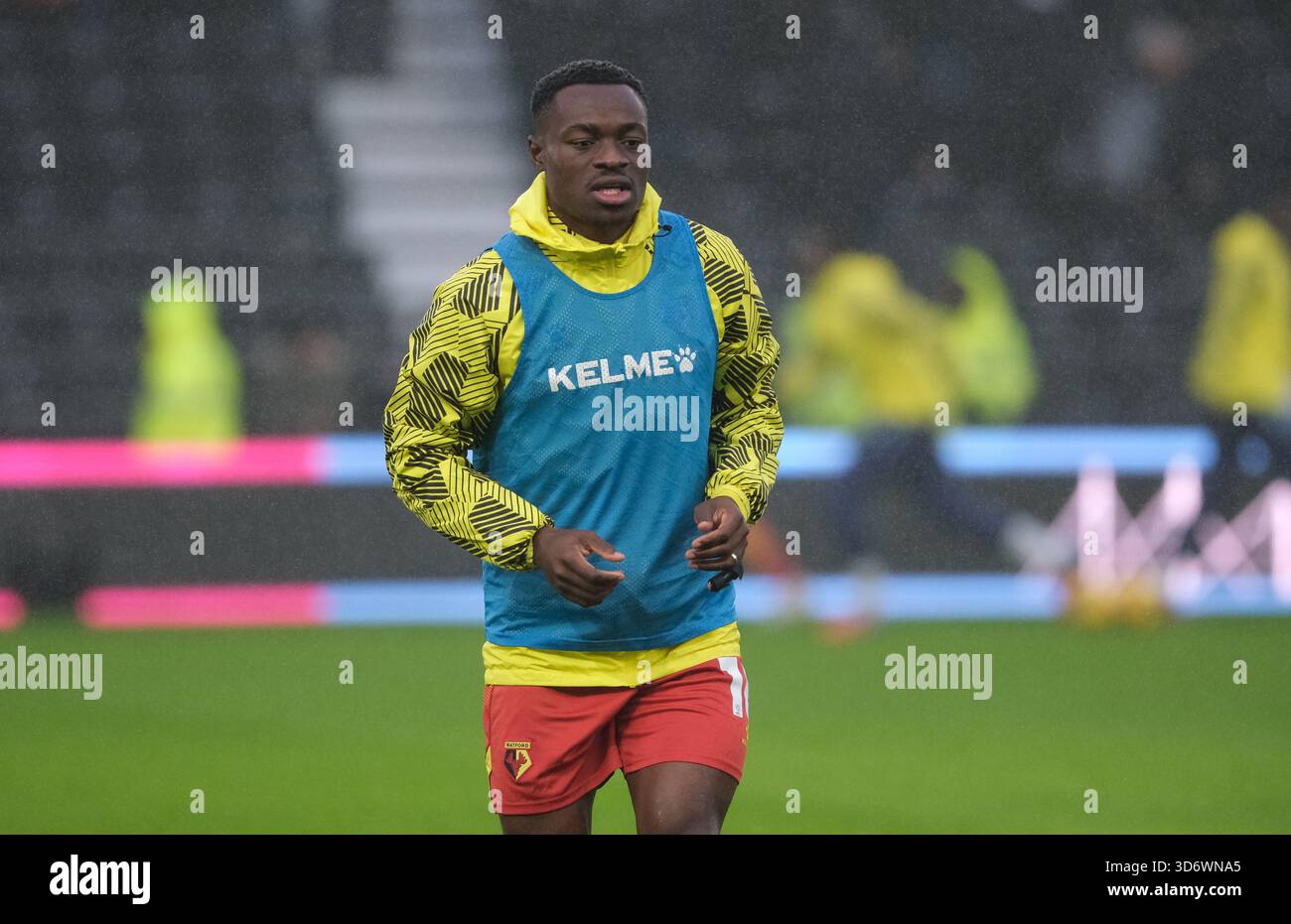 Marc Bola of Watford FC during the pre-match warm-up during the EFL ...