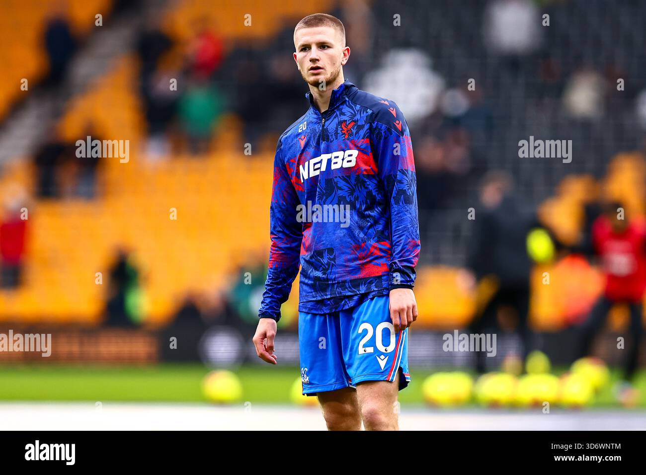 Adam Wharton of Crystal Palace warms up before the Wolverhampton ...