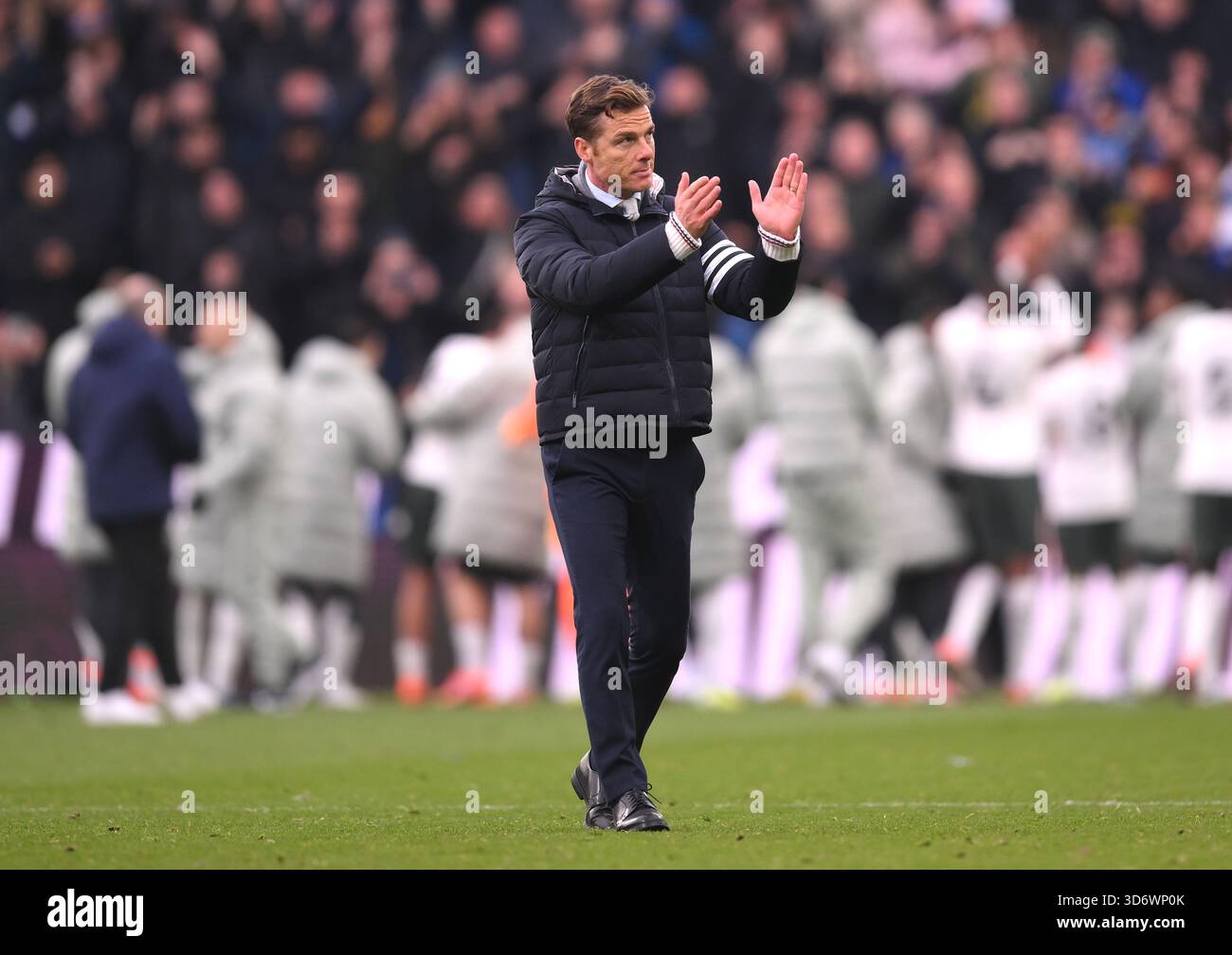 Burnley manager Scott Parker acknowledges the fans following defeat in ...