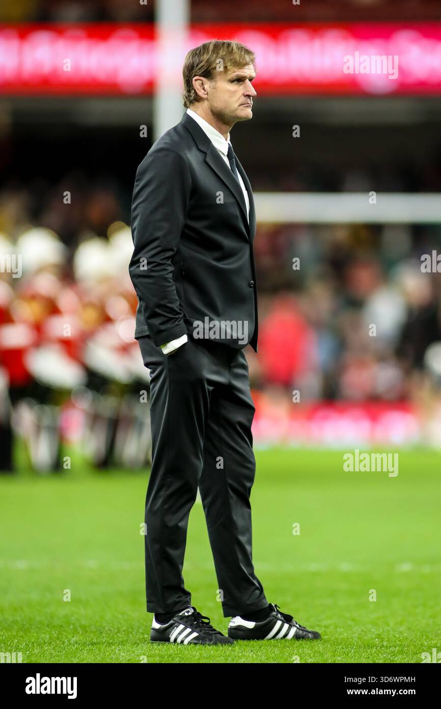 New Zealand Head Coach Scott Robertson during the Quilter Nations Series 2025 match Wales vs New ...