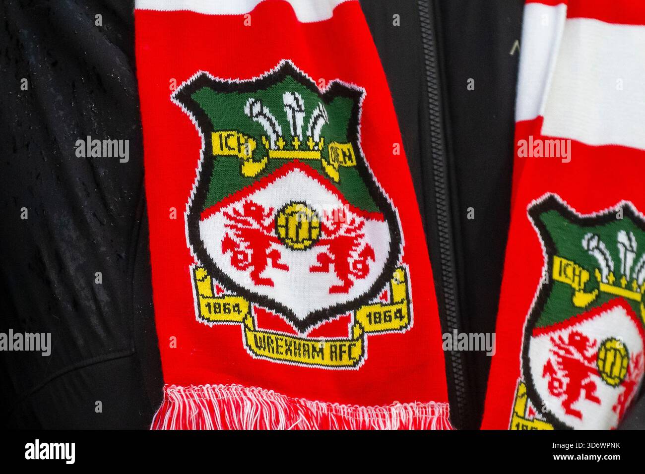 A general view of a Wrexham supporters flag before the Sky Bet ...