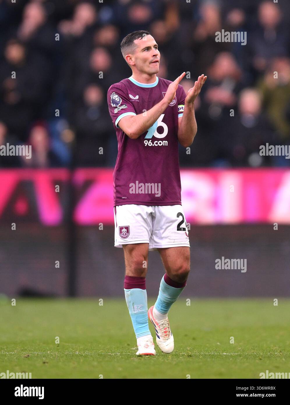 Burnley's Josh Cullen applauds the fans following defeat in the Premier ...