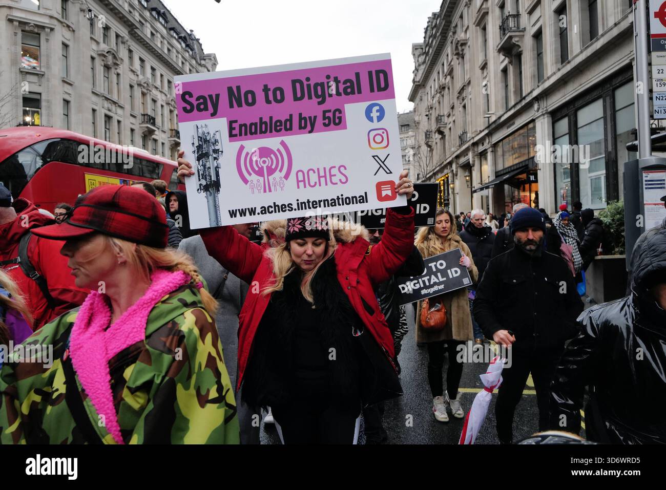 Digital ID Protest in London A protest march organised by the group ...