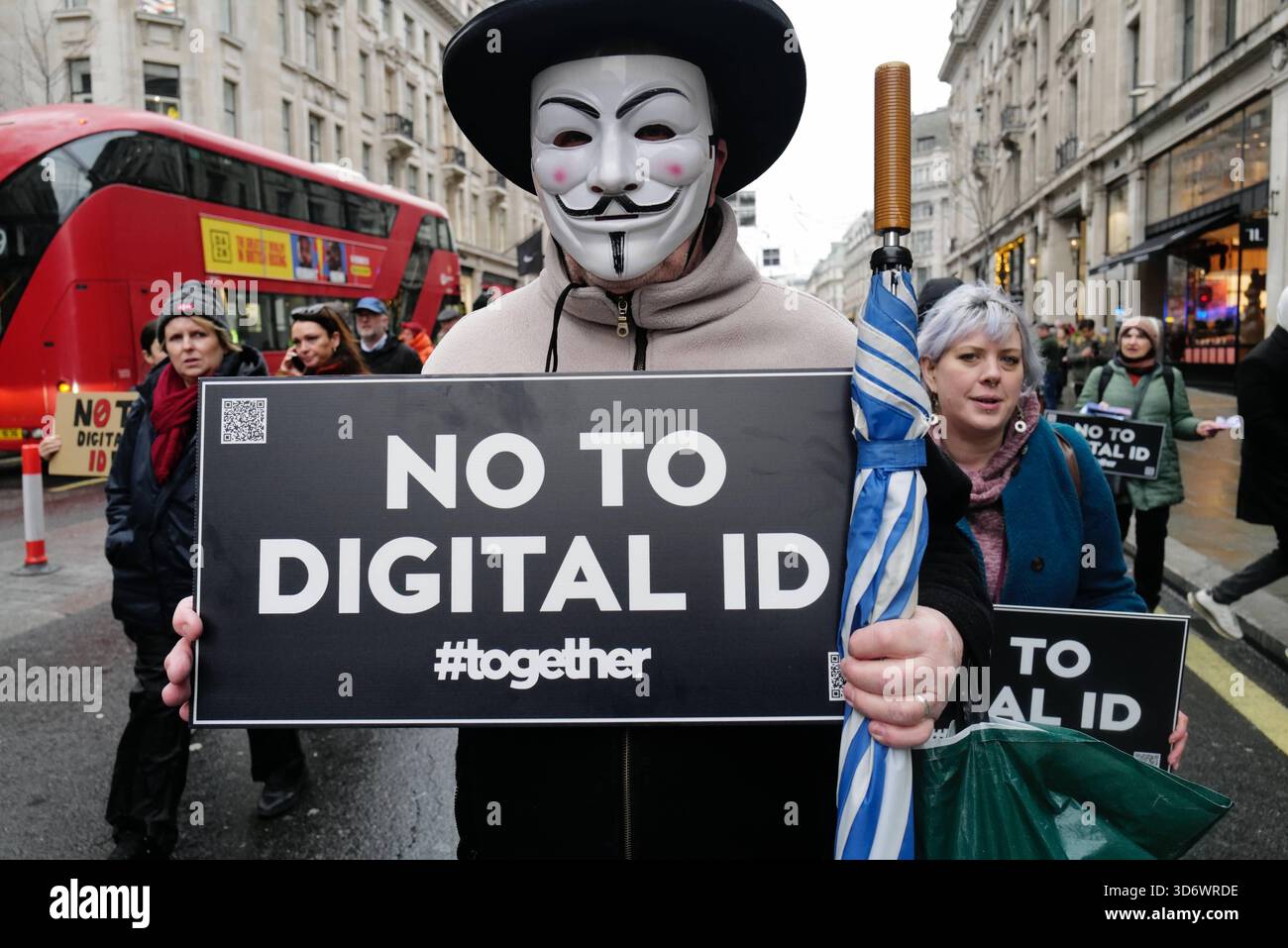 Digital ID Protest in London A protest march organised by the group ...