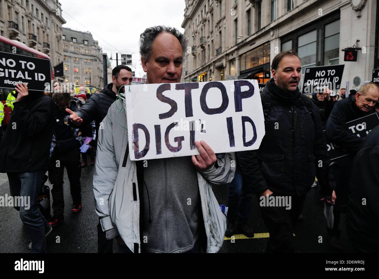 Digital ID Protest in London A protest march organised by the group ...