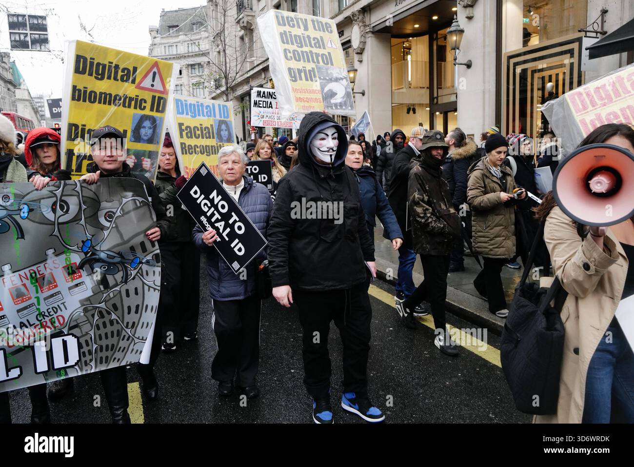 Digital ID Protest in London A protest march organised by the group ...