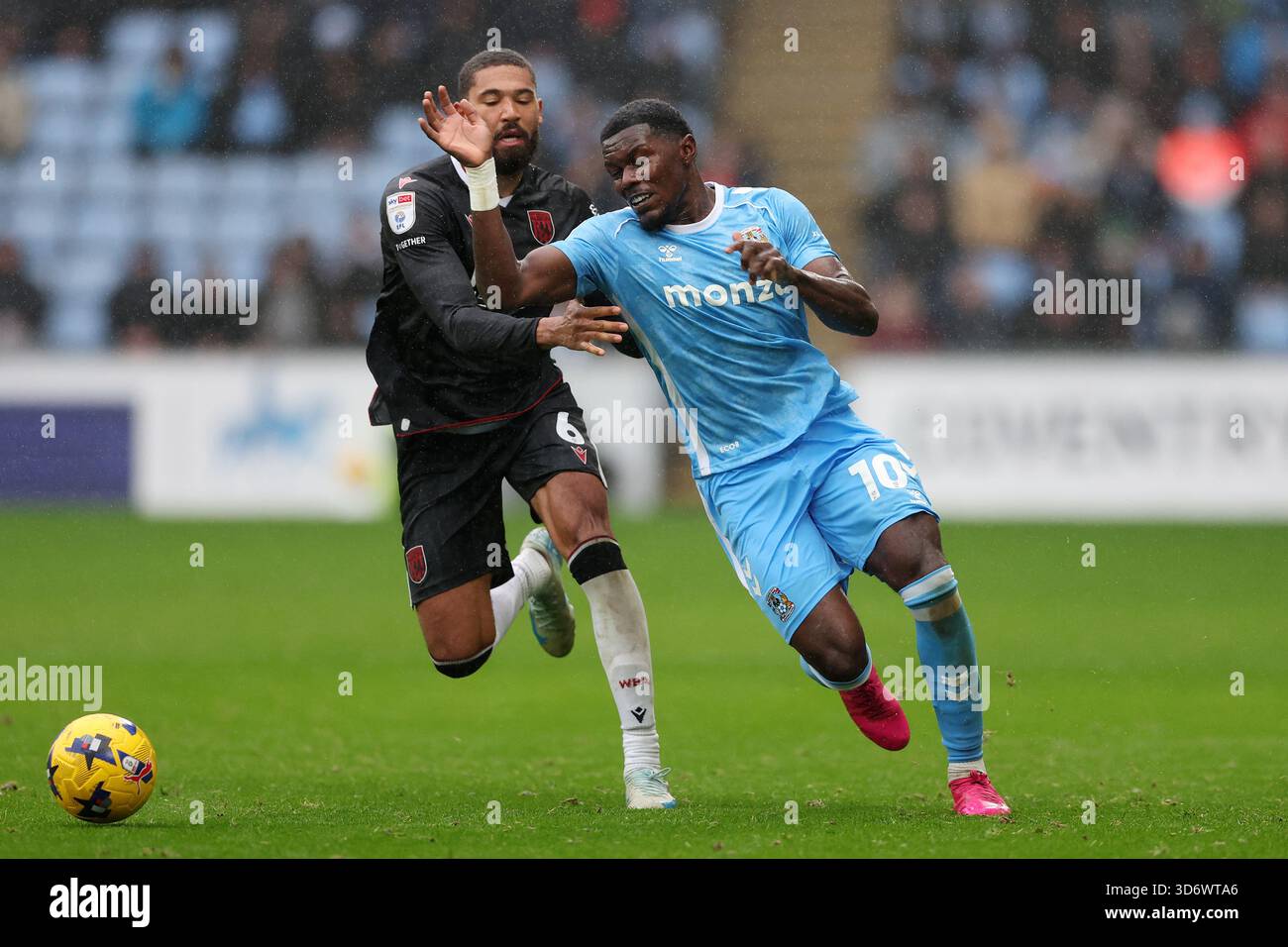 Coventry City's Ephron Mason-Clark (right) and West Bromwich Albion's ...
