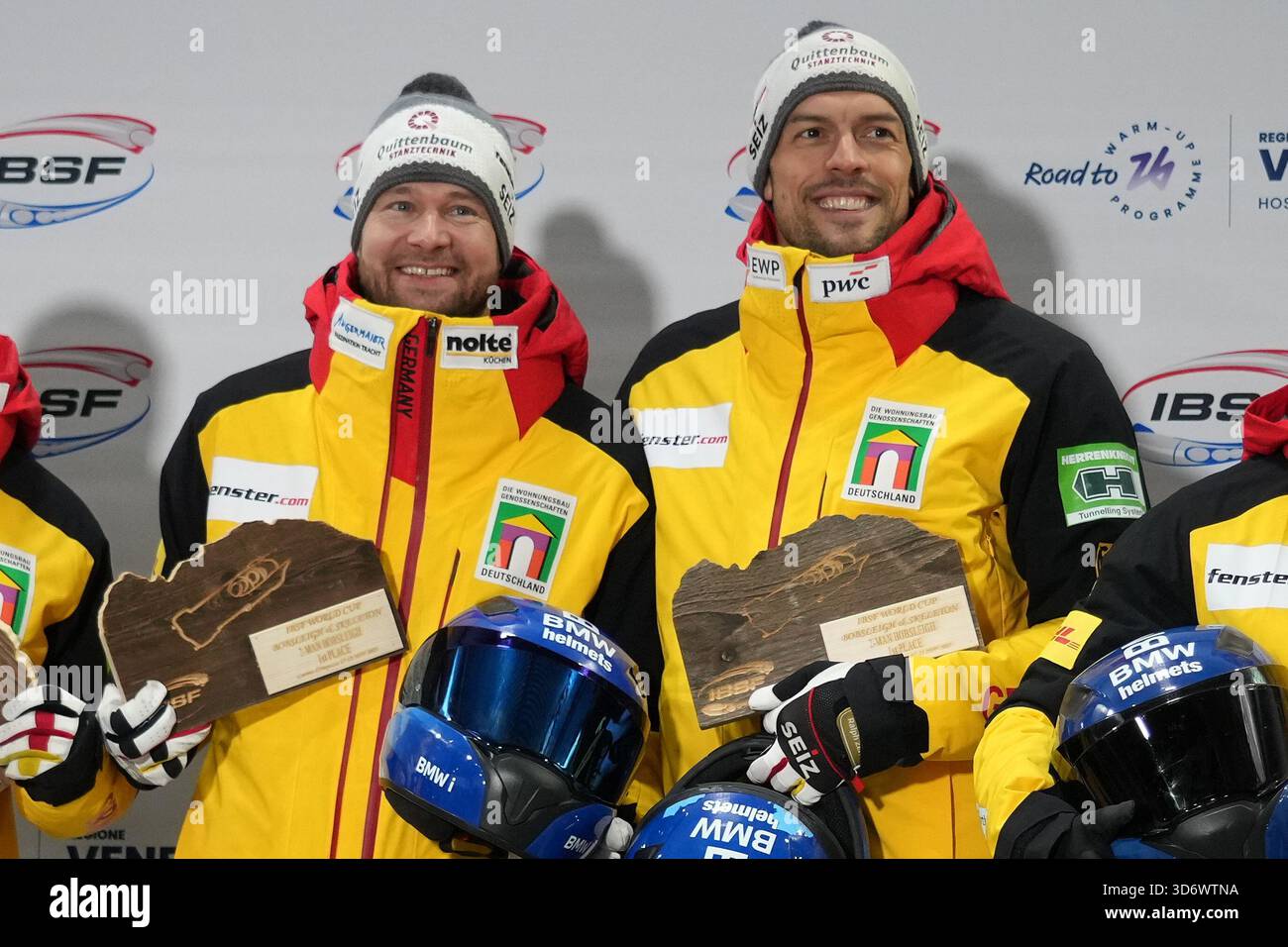 Johannes Lochner, left, and Georg Fleischhauer of Germany celebrate on ...