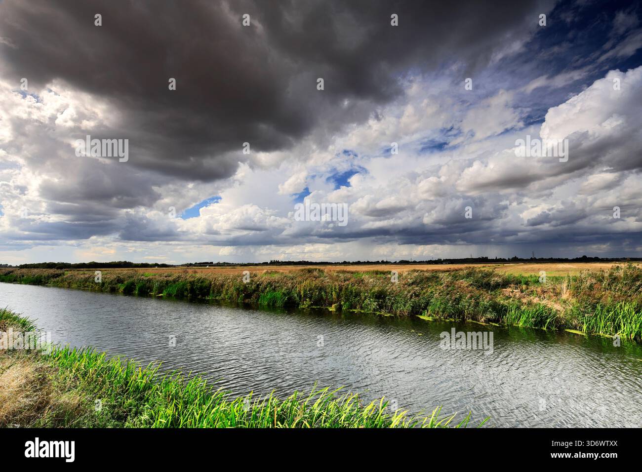 Cumulonimbus clouds over the North Level Main Drain, Gorefield town ...