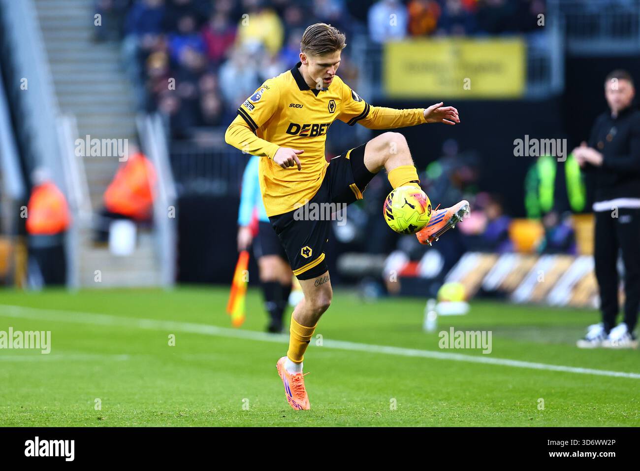 David Moller Wolfe of Wolverhampton Wanderers controls the ball during ...