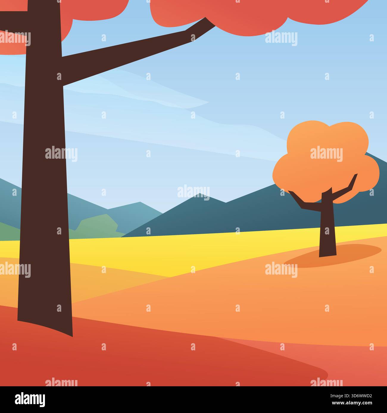 Background fall trees mountains Stock Vector Images - Alamy