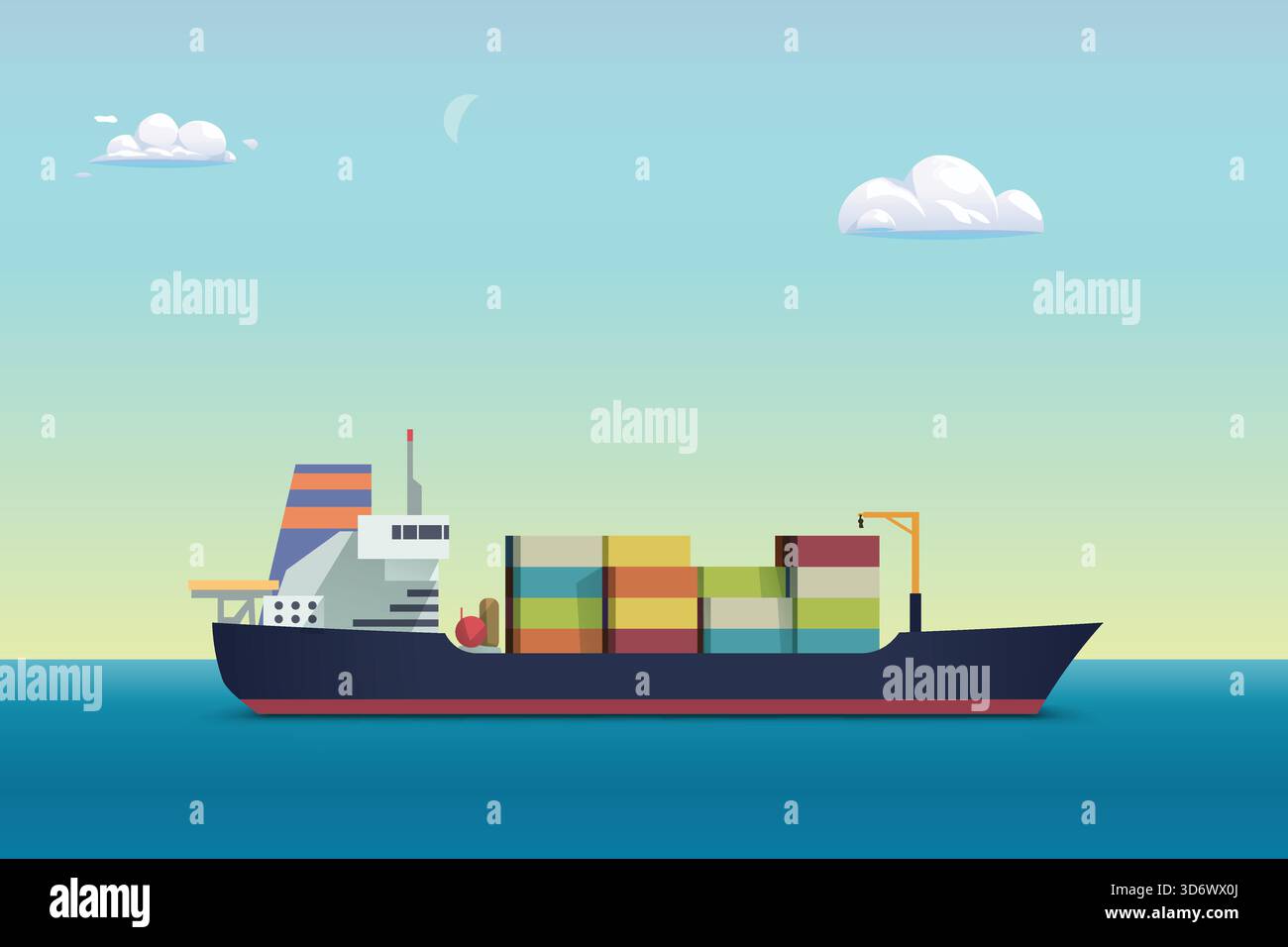 Shipping cargo harbor ship Stock Vector Images - Alamy