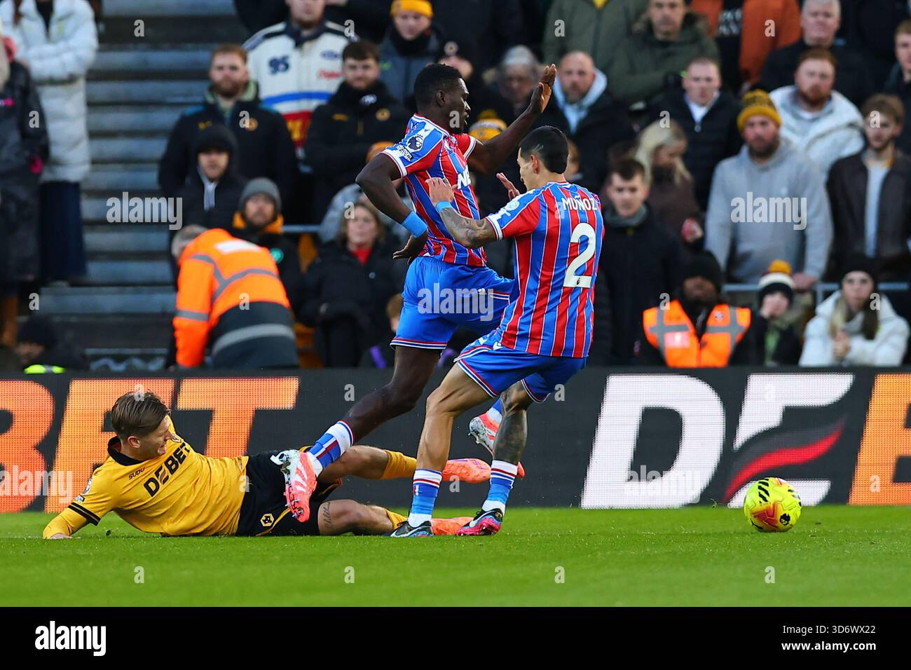 Ismaila Sarr of Crystal Palace is fouled by David Moller Wolfe of ...