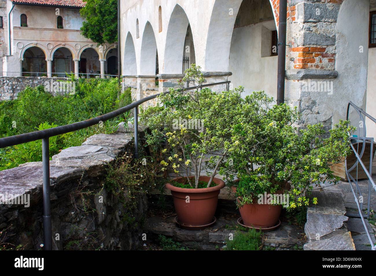 Leggiuno, Italy. The garden of the Hermitage of Santa Caterina del ...
