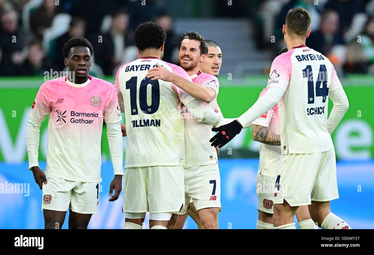 0:1 Goal [goal], celebration, from left Ernest Poku, Malik Tillmann ...