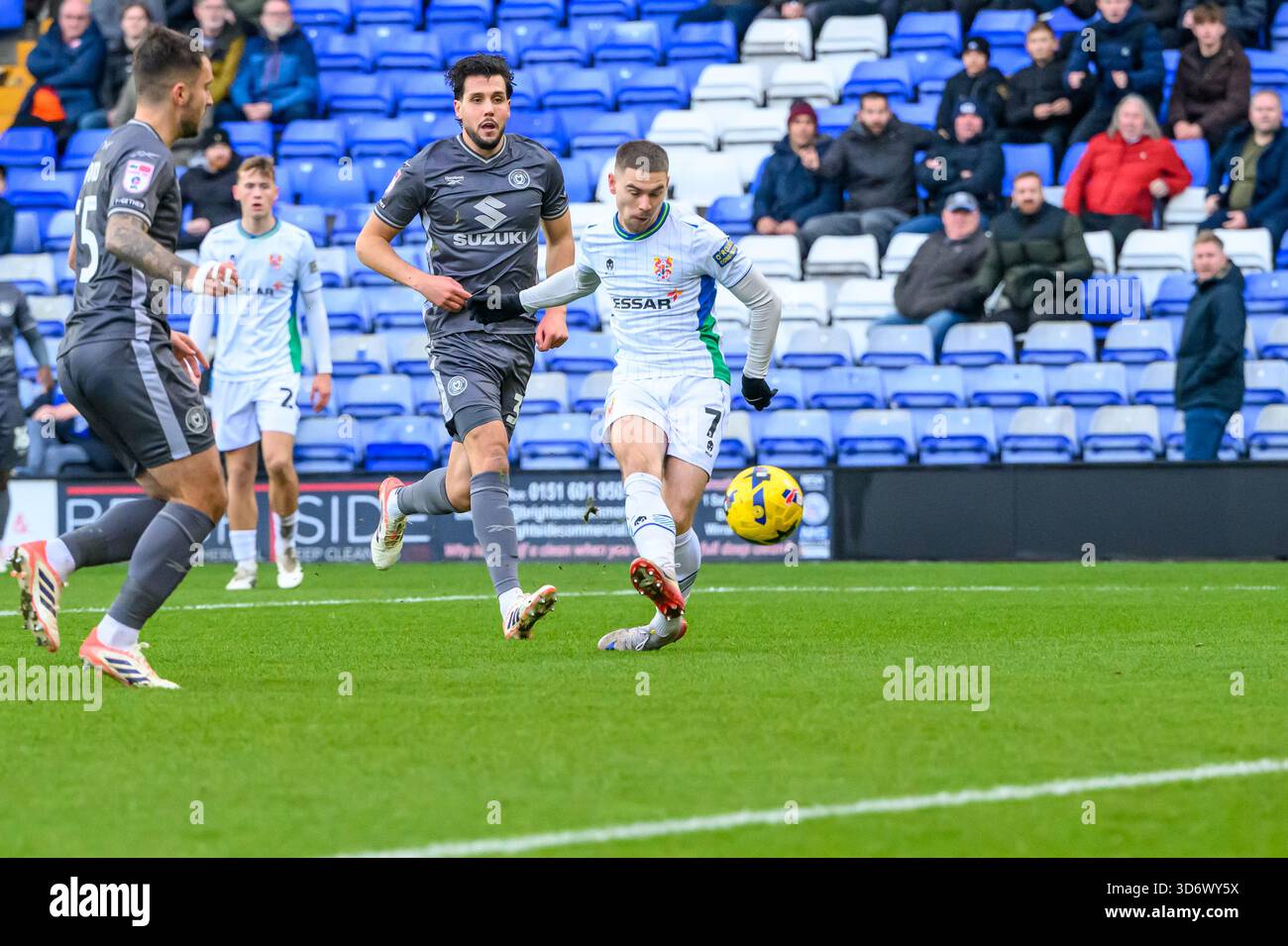 Charlie Whitaker of Tranmere Rovers FC scores his side's first goal ...