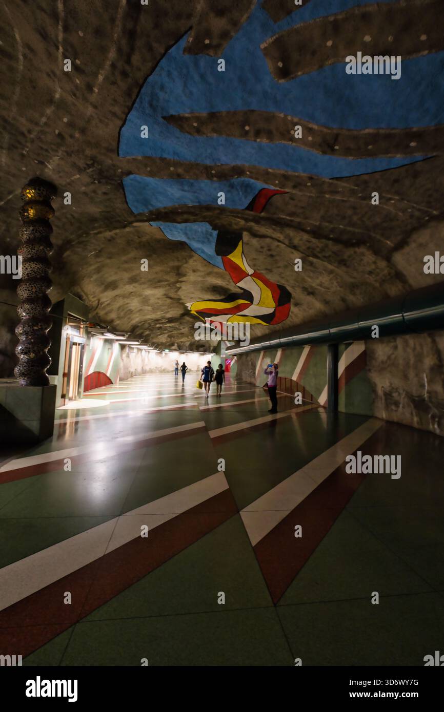 Stockholm underground metro tunnelbana station in Sweden Stock Photo ...