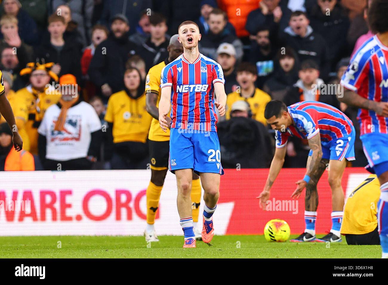 A frustrated Adam Wharton of Crystal Palace during the Wolverhampton ...