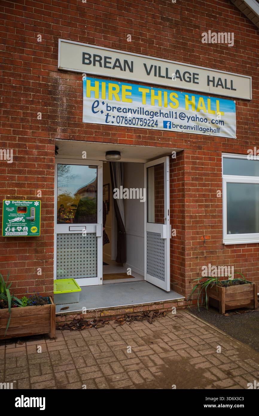 November 2025 - The village hall in Brean, Somerset, England, UK Stock ...