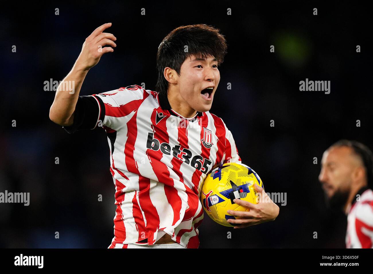Stoke City's Bae Jun-Ho celebrates scoring their side's first goal ...