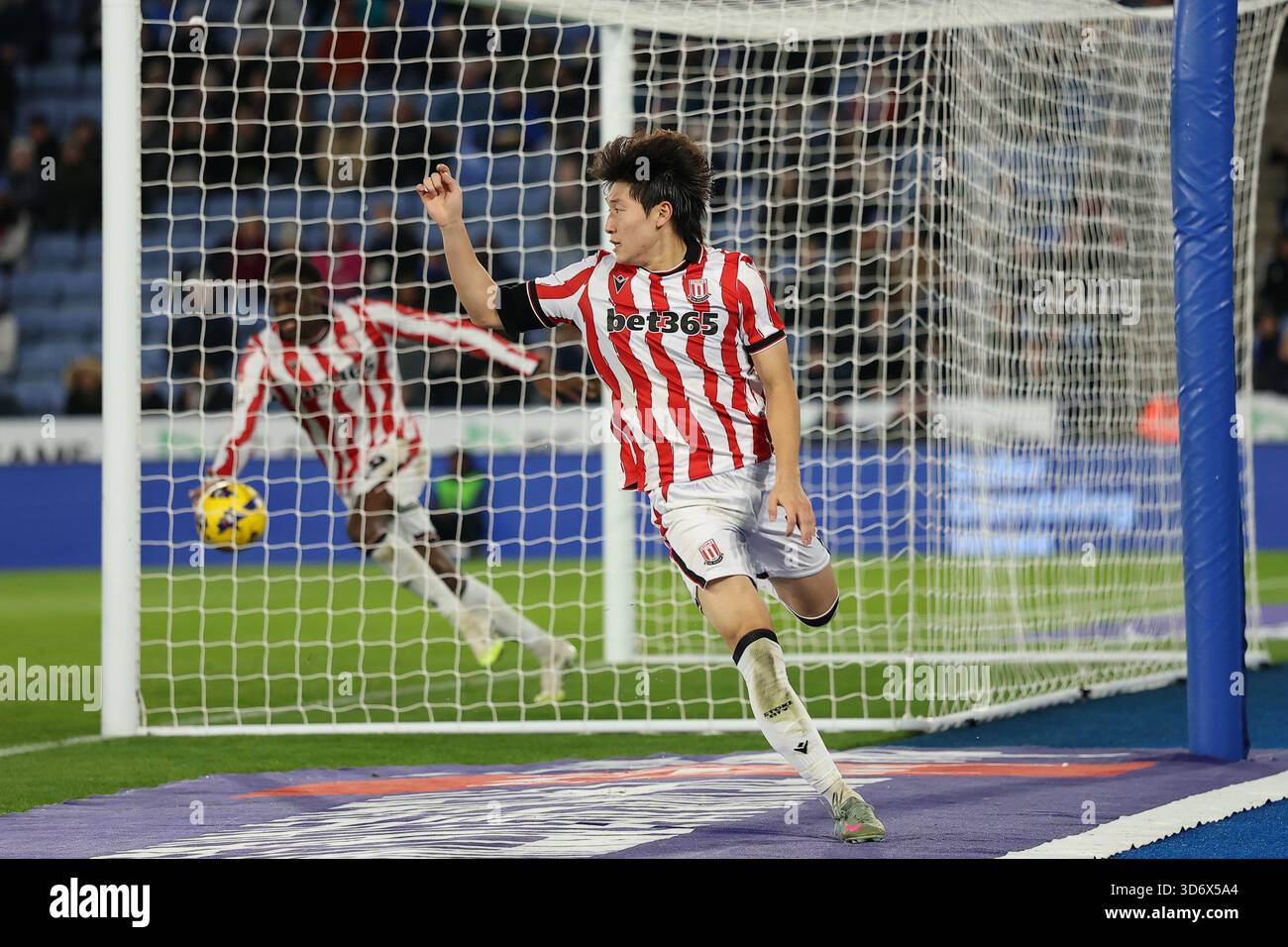 Bae Jun-Ho of Stoke City celebrates after scoring a goal to make it 2-1 ...