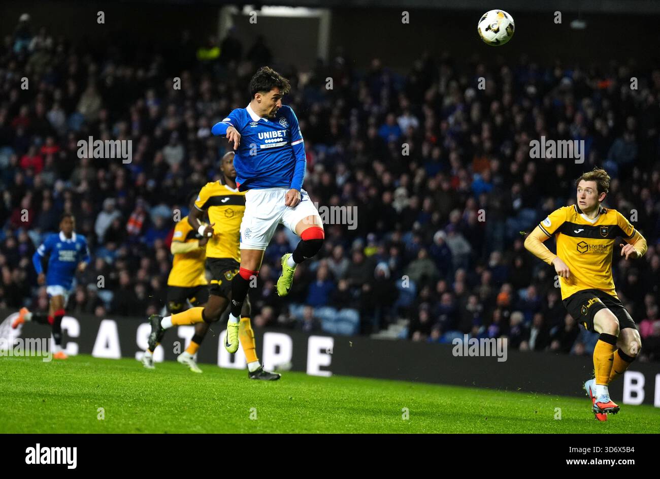 Rangers' Bojan Miovski attempts a shot on goal during the William Hill ...