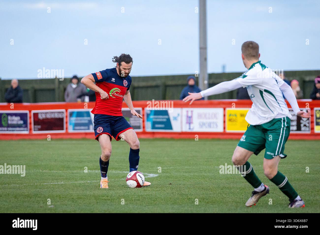 Curtis Round of Redcar Athletic in action during the Northern Premier ...