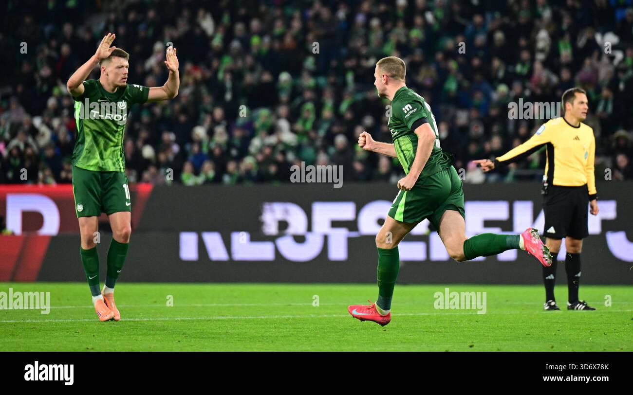 1:3 Goal, celebration, from the left Dzenan Pejcinovic, goal scorer ...