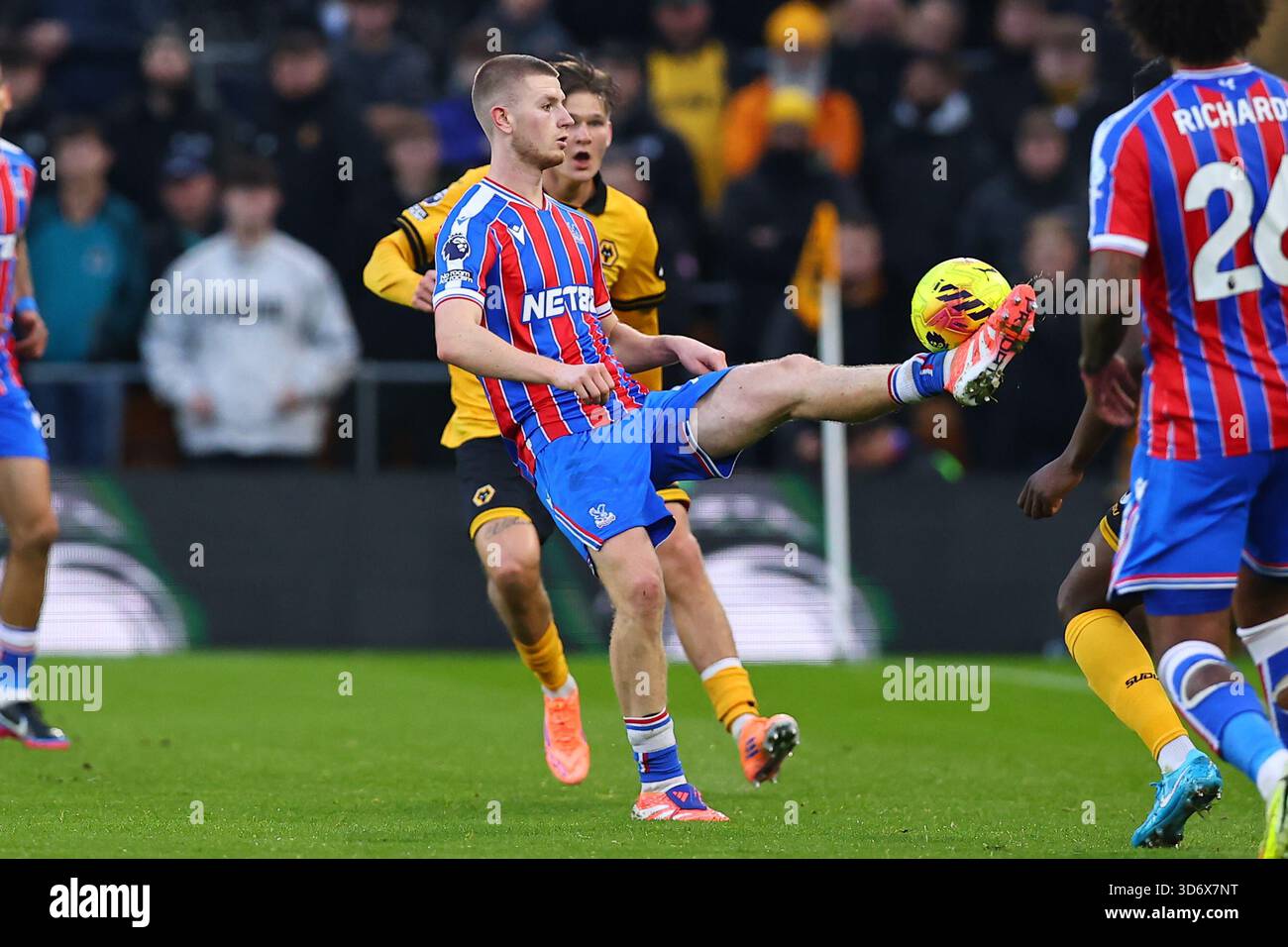 Adam Wharton of Crystal Palace controls the ball during the ...