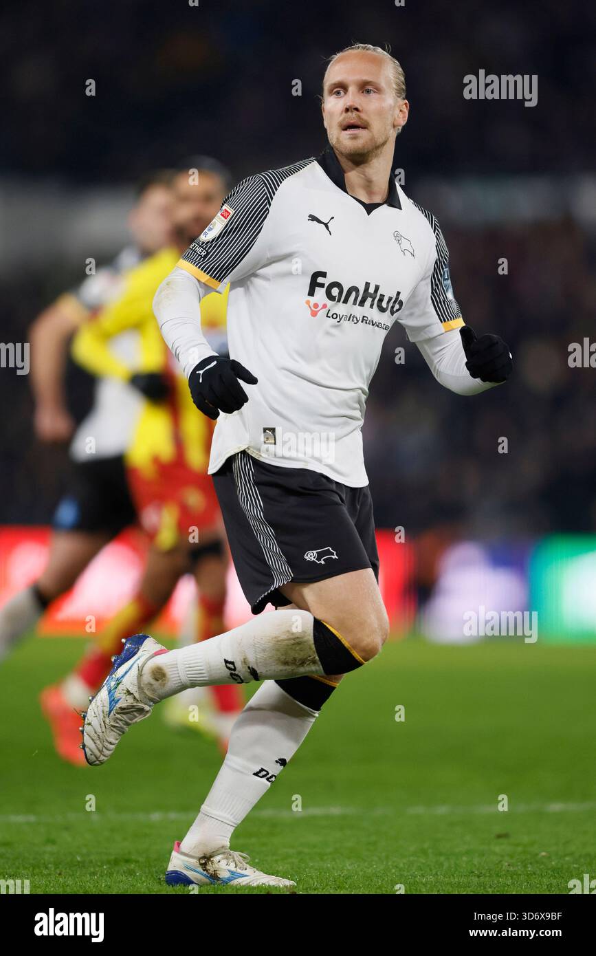 Derby County's Lars-Jorgen Salvesen during the Sky Bet Championship ...
