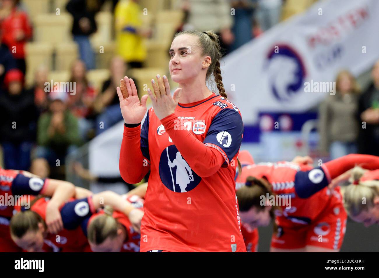 Sotra 20251122. Norway's Thale Rushfeldt Deila after the handball match ...