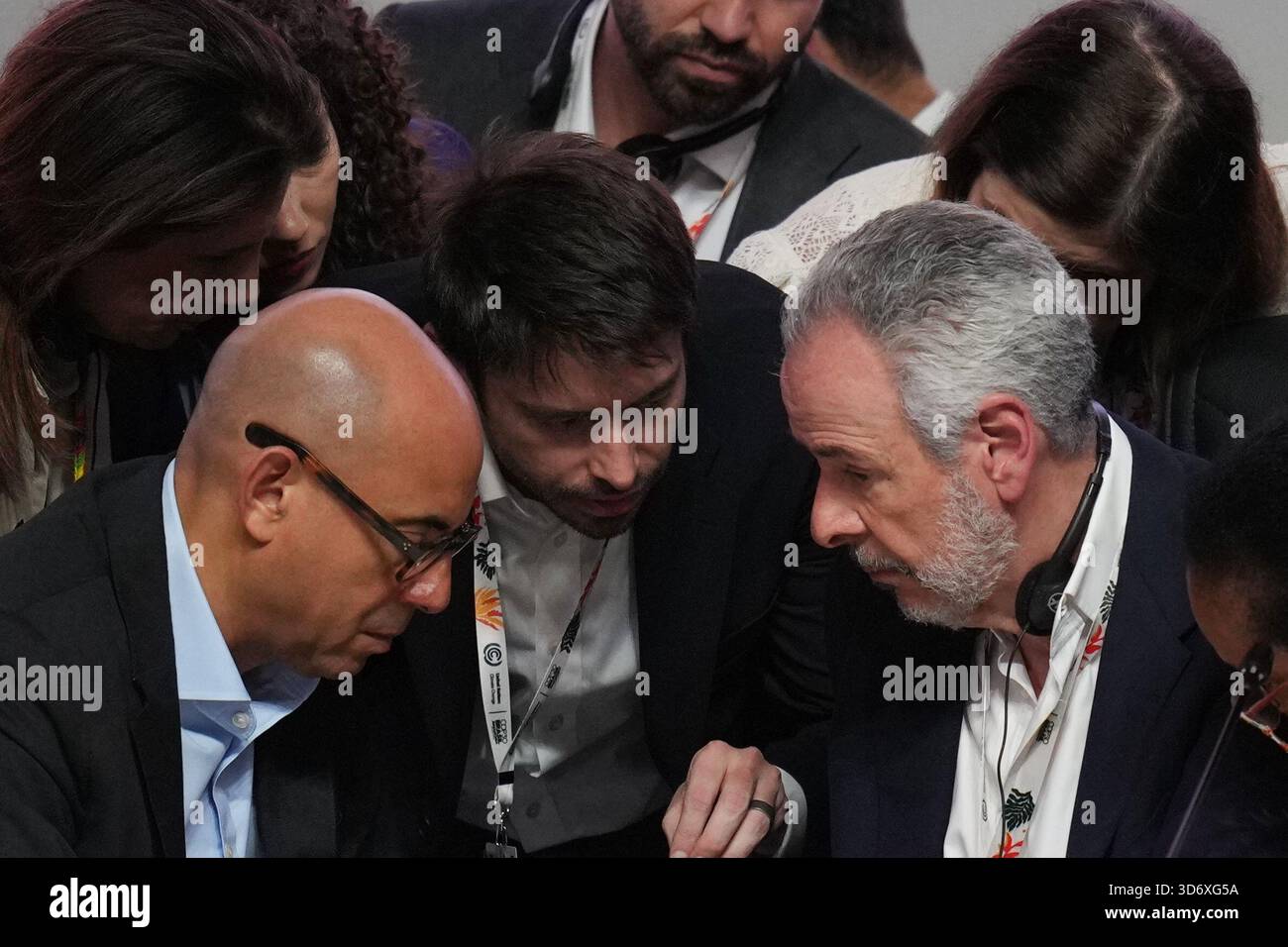 André Corrêa do Lago, COP30 president, right, and Simon Stiell, United ...