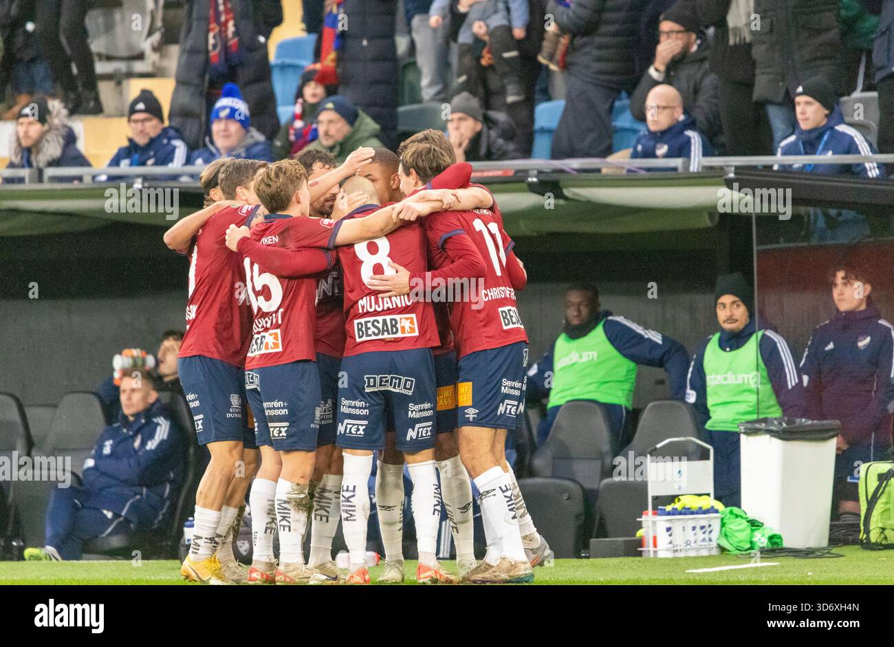 Gothenburg, Sweden. 22nd Nov 2025. Players of Örgryte IS, celebrating ...