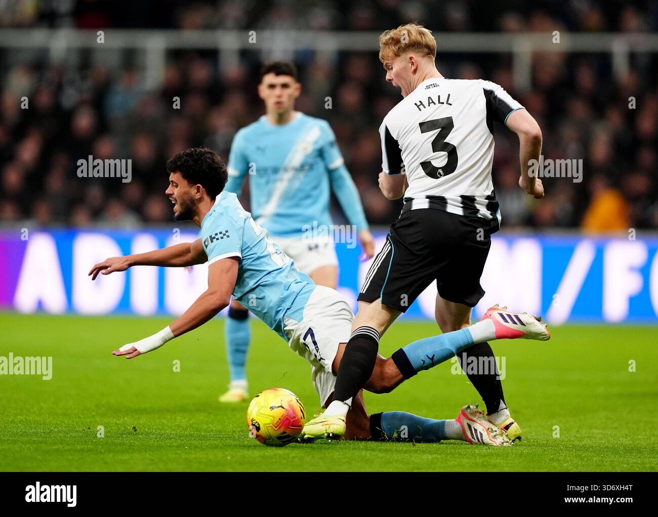 Manchester City's Matheus Nunes is fouled by Newcastle United's Lewis ...