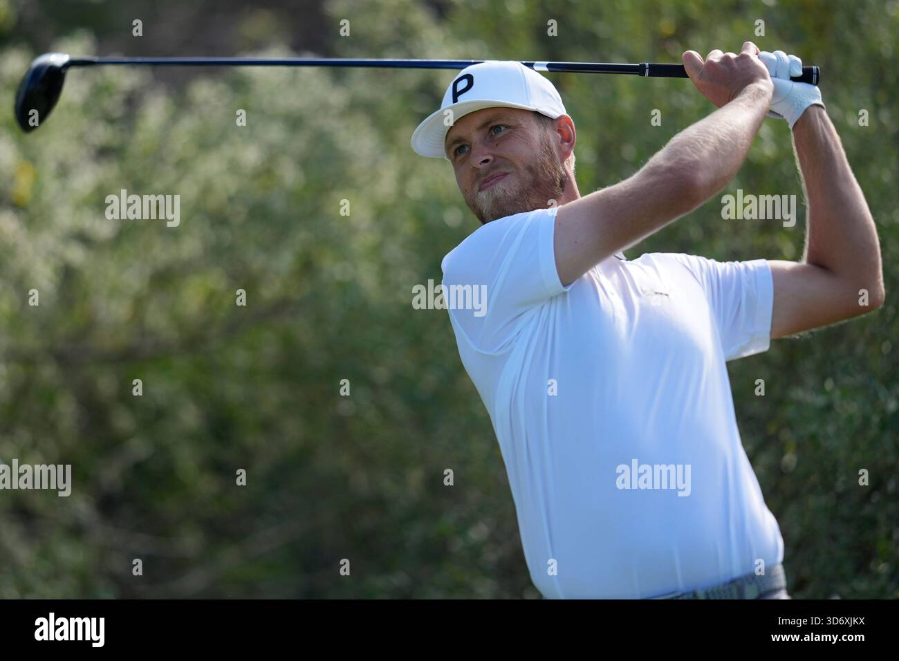 Jesper Svensson, of Sweden, hits from the secon tee during the third ...