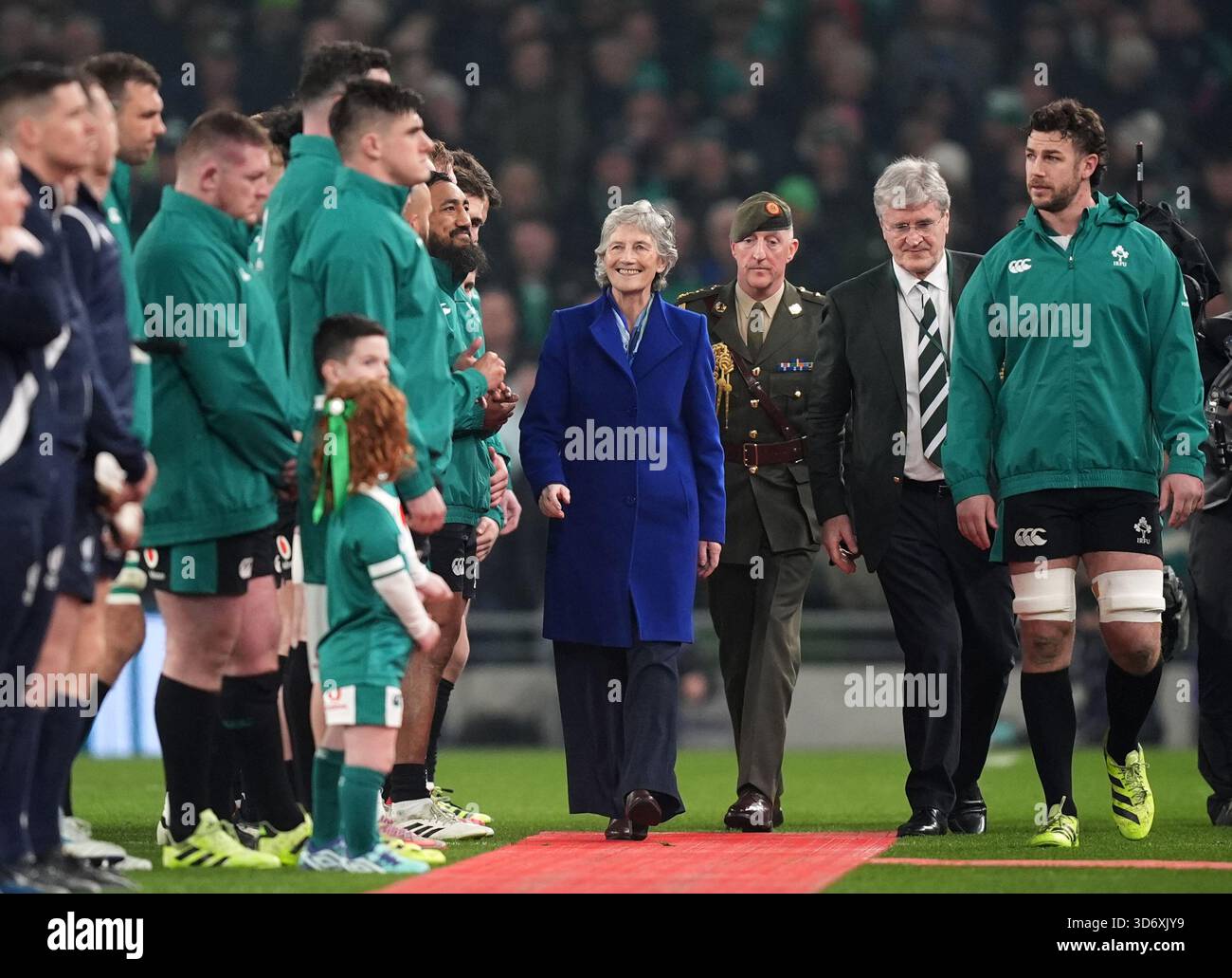 President of Ireland Catherine Connolly meets the Ireland players ...