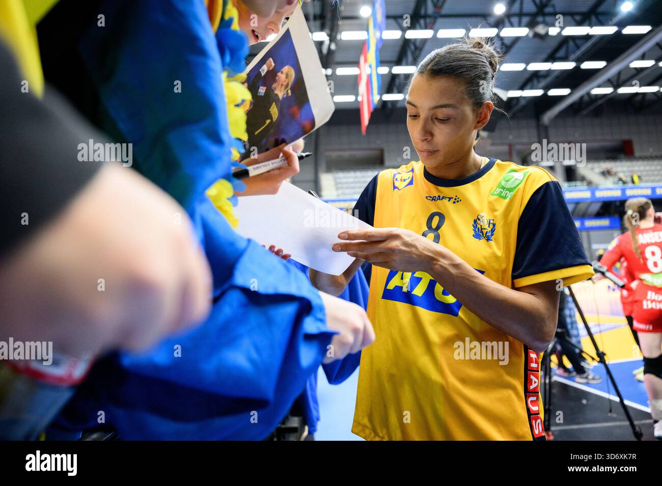 251122 Jamina Roberts of Sweden signs autographs after during the ...