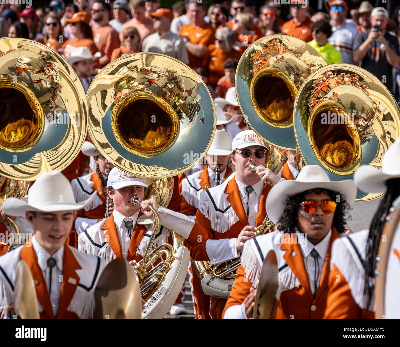 Nov 22, 2025. Members of the Texas Longhorns band in action during the ...