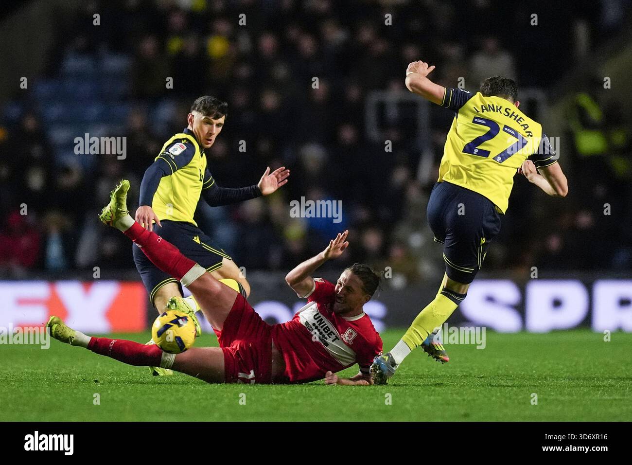 Middlesbrough's Luke Ayling and Will Lankshear of Oxford United during ...