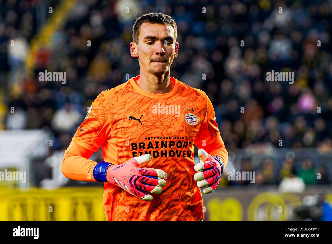 Goalkeeper Matej Kovar of PSV Eindhoven looks on during the Dutch ...