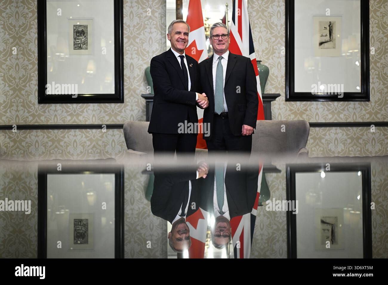 Prime Minister Sir Keir Starmer (right) and Canadian Prime Minister ...