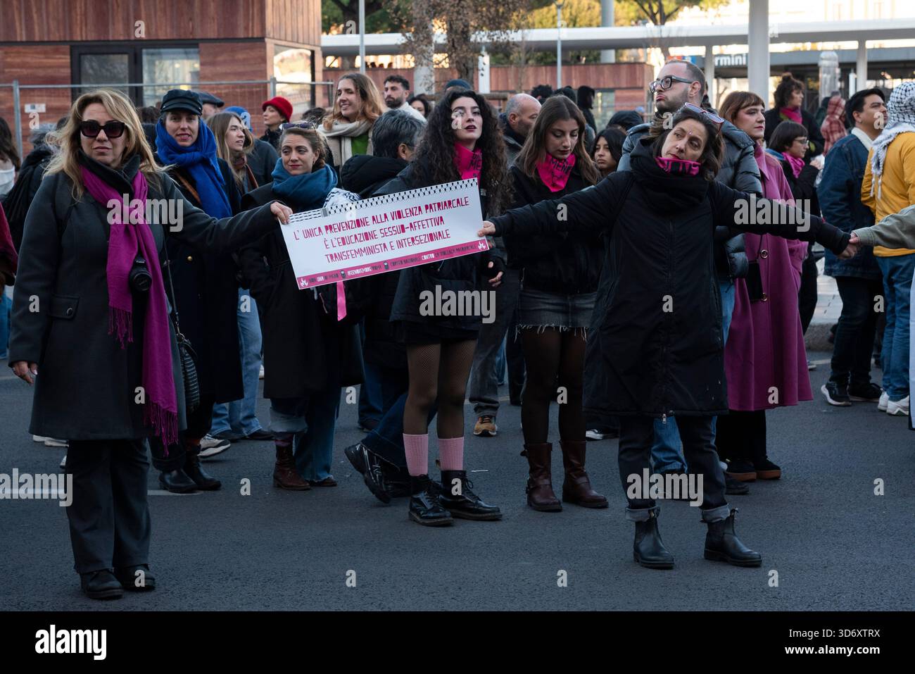 Rome, Italy. 22th november 2025. Demonstration by the Non una di meno ...