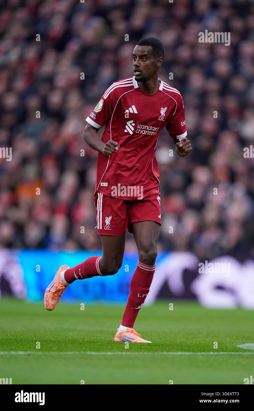 Liverpool's Alexander Isak during the Premier League match at Anfield ...