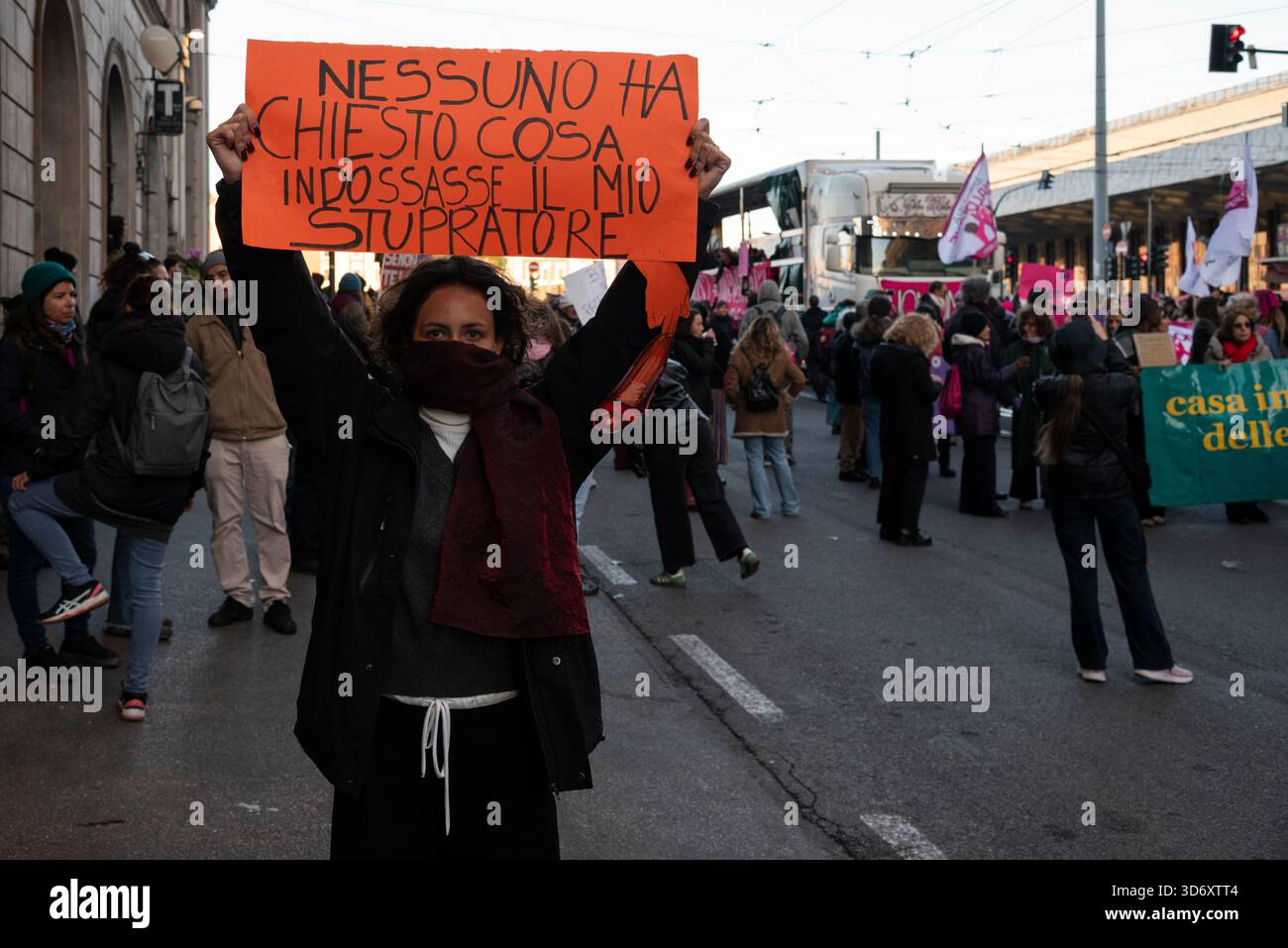 Rome, Italy. 22th november 2025. Demonstration by the Non una di meno ...